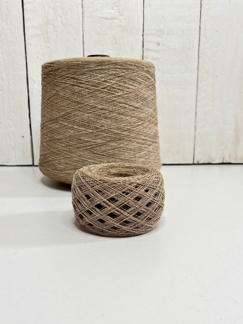 Linen Yarn on Cone and Linen Yarn Cakes, Natural Linen Yarn, Lace ...