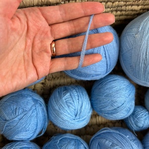 Light Blue Yarn Lot, Destash Yarn Box, Blue Wool and Cotton Yarn Bundle ...