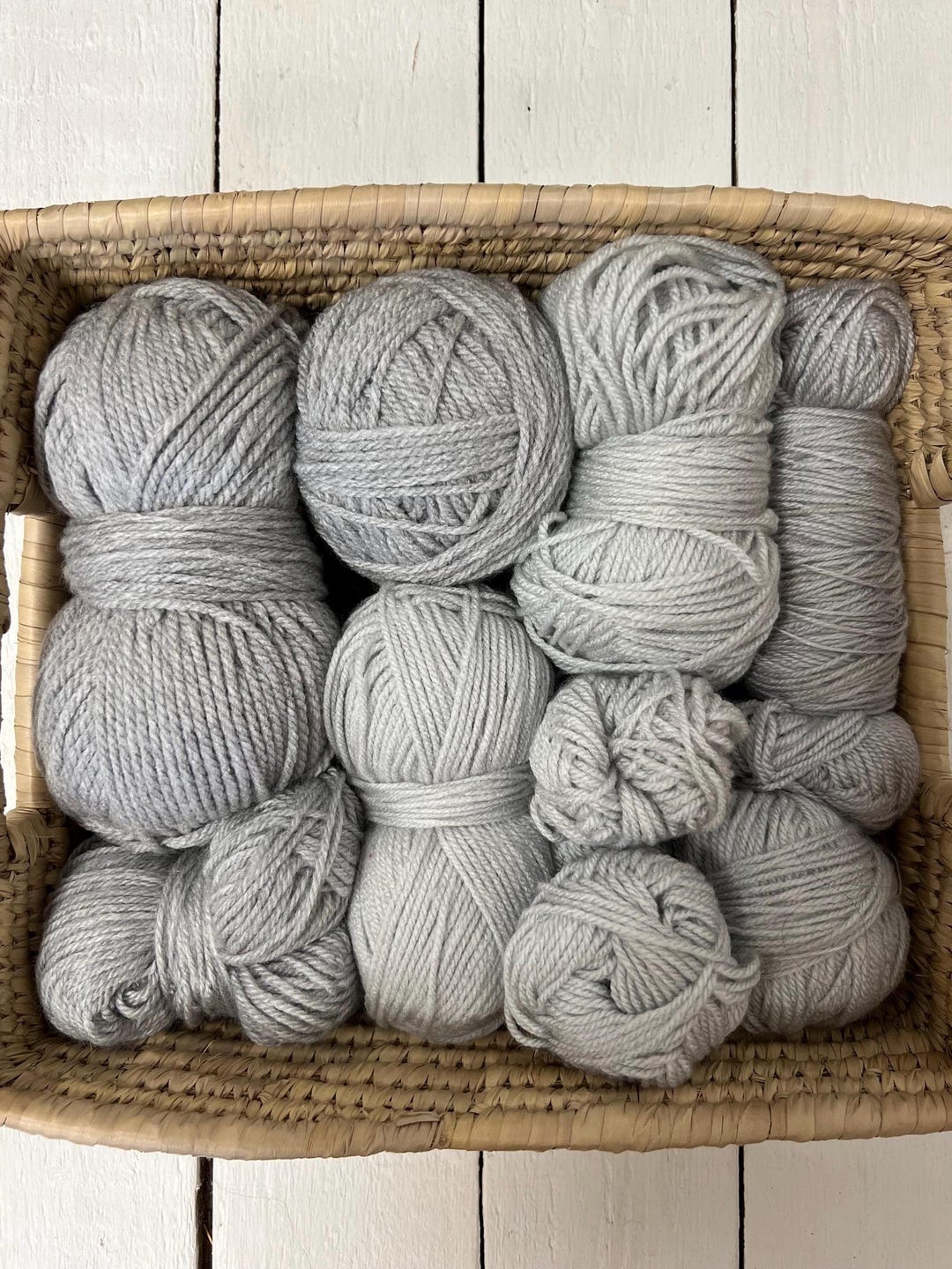 Gray Yarn Bundle, Light Grey Yarn Box for Crafts, Destash Yarn Lot ...