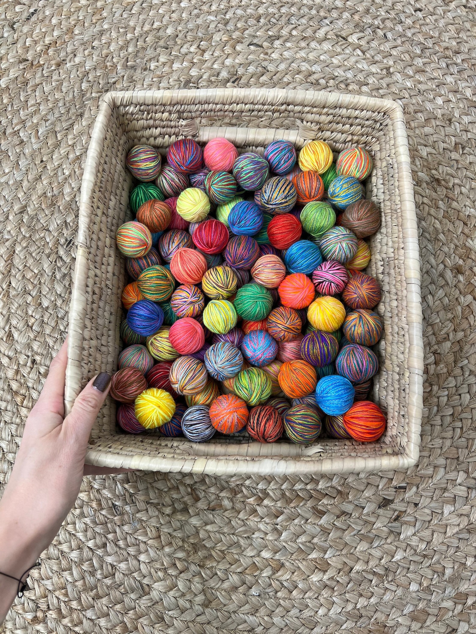 Handmade Mini Yarn Balls, Multicolor Cotton Yarn Pack, Variegated ...