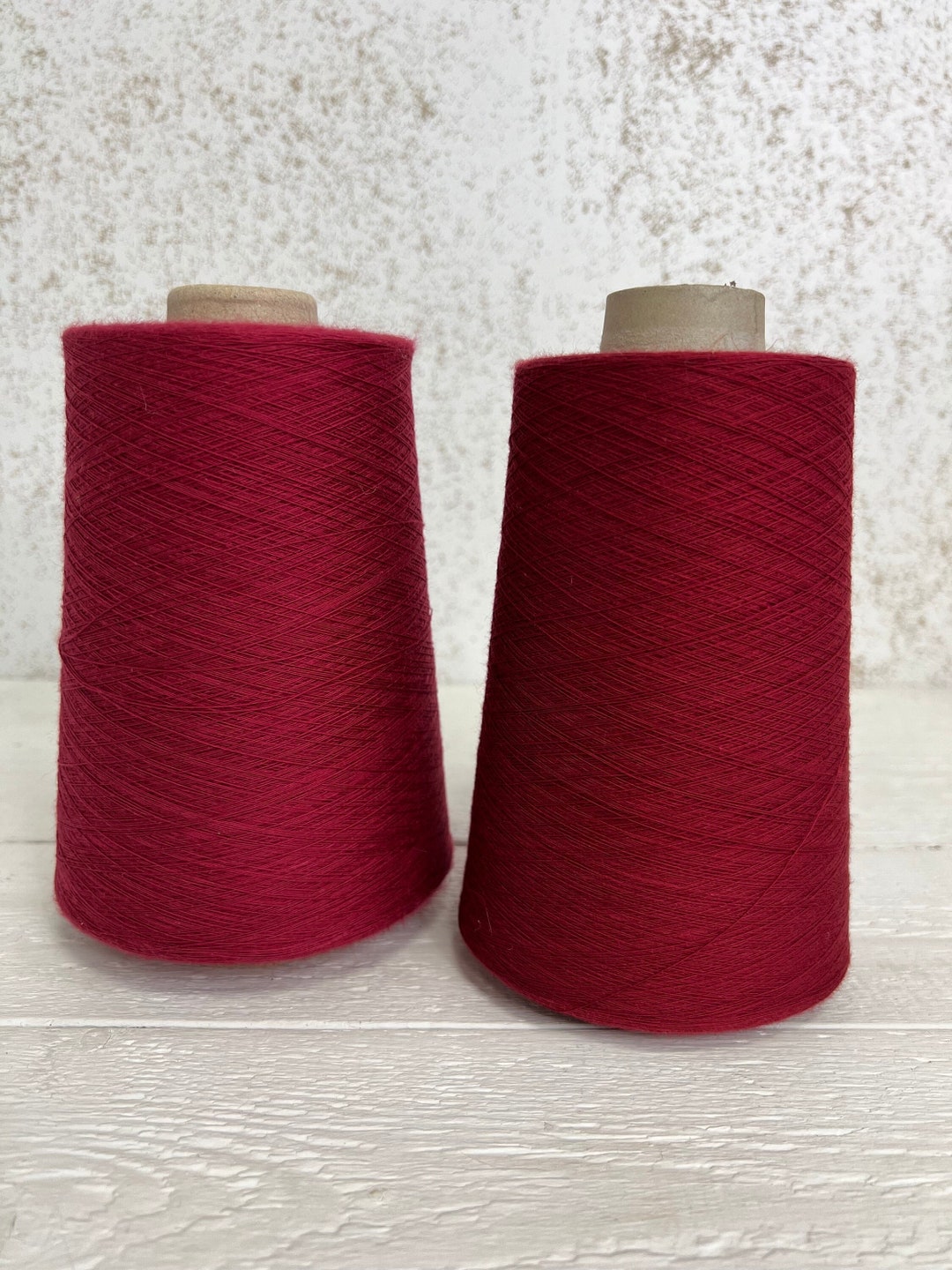 Wine Red Cotton Yarn on Cone, Dark Red Yarns, Lace Weight Cotton Thread ...