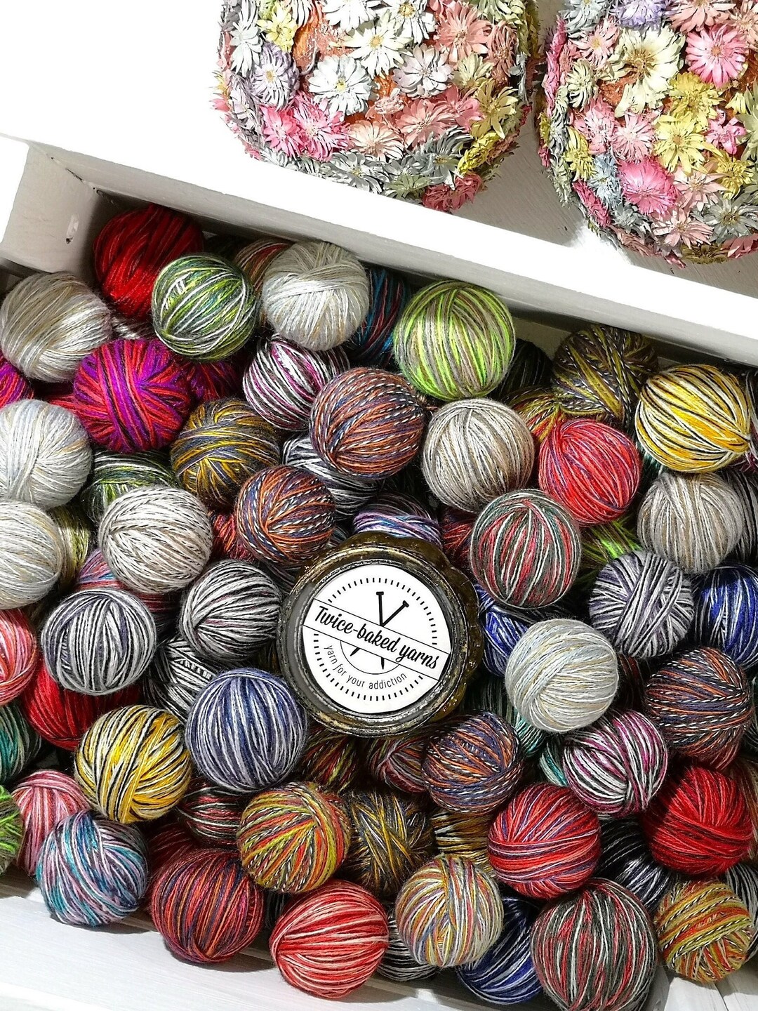 MYSTERY PACK of Mini Yarn Balls, Mixed Yarn Bundle, Cotton Yarn Lot ...