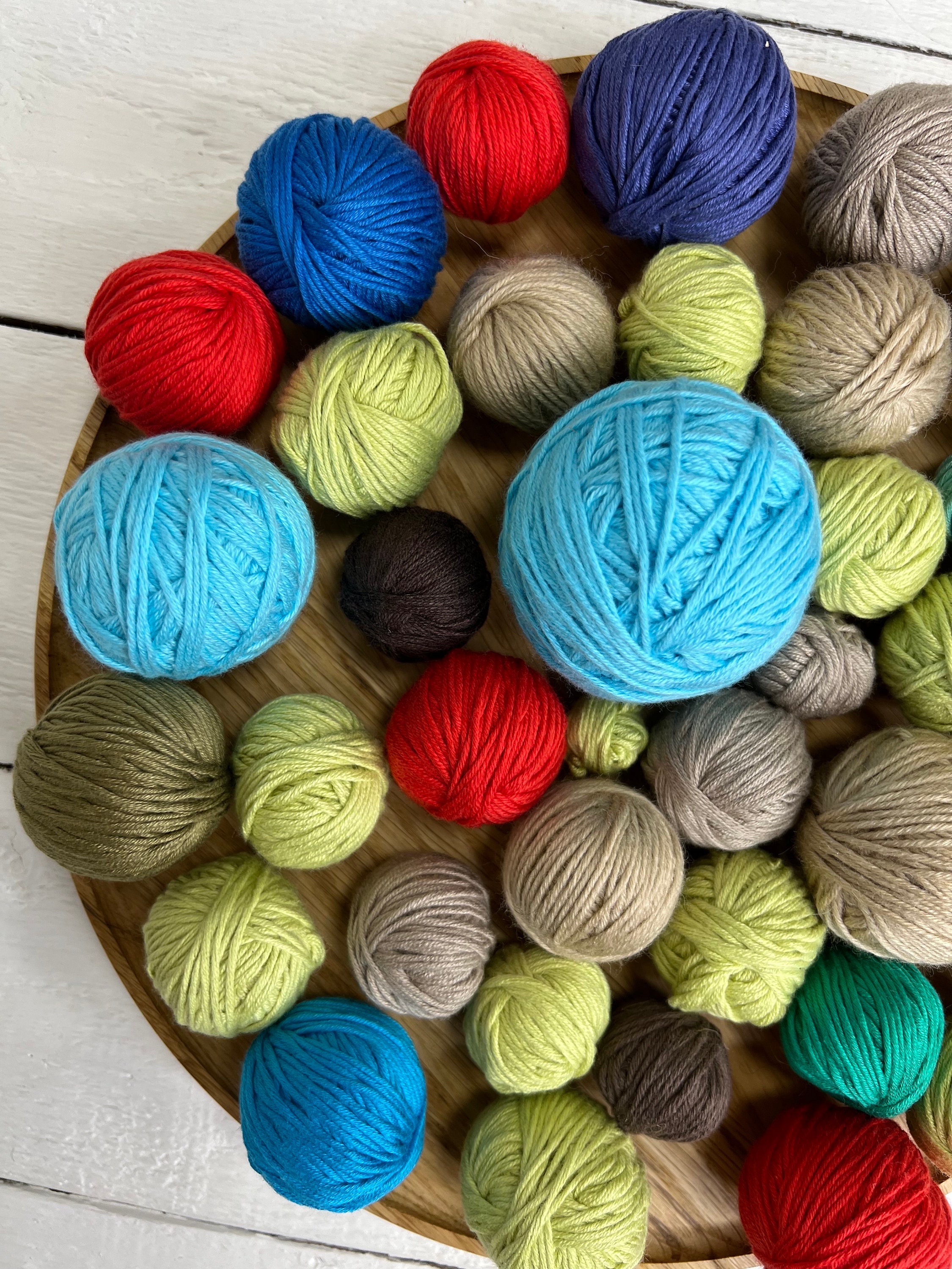 Small Yarn Balls, DK Cotton Yarn, Assorted Bundle of Yarn, Destash Yarn ...