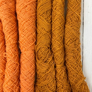 Orange Wool Yarn Bundle, Assorted 100% Wool Skeins, DK Worsted Yarn ...
