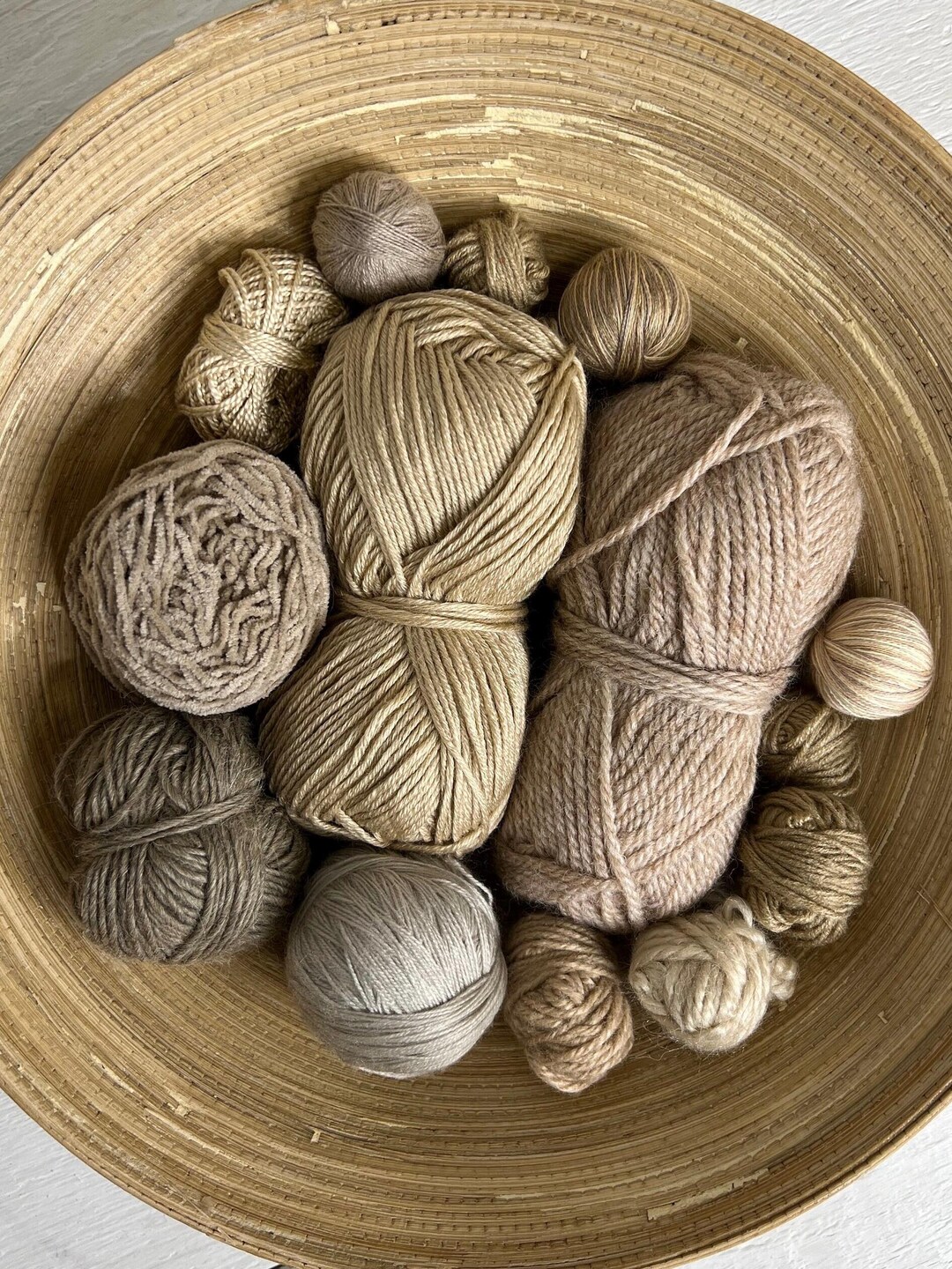 Beige Yarn Bundle, Light Brown Yarn Box, Brown Destash Yarn Lot for ...