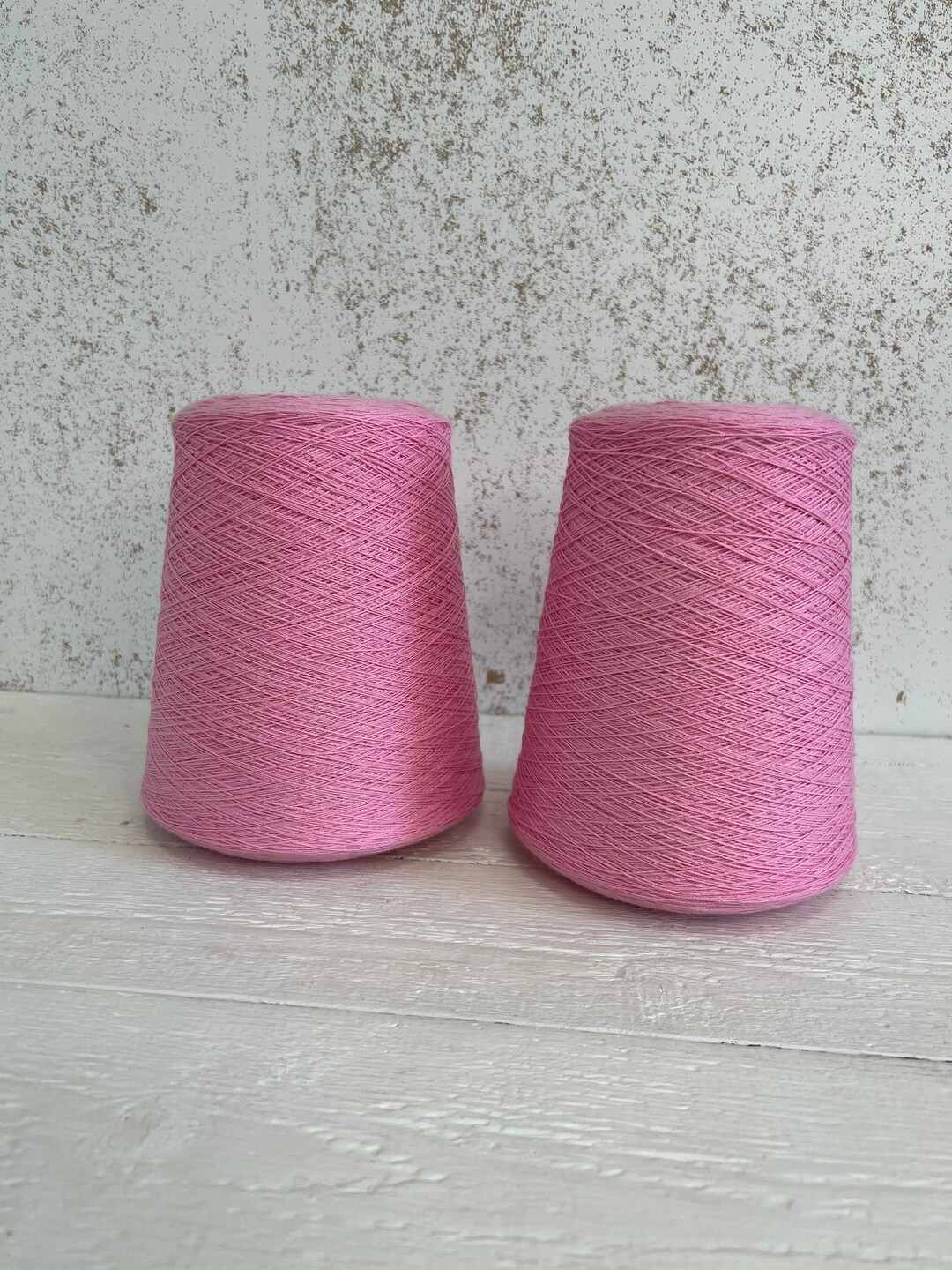 Pink Cotton Yarn on Cone, Light Pink Color Yarn, Lace Weight Cotton ...