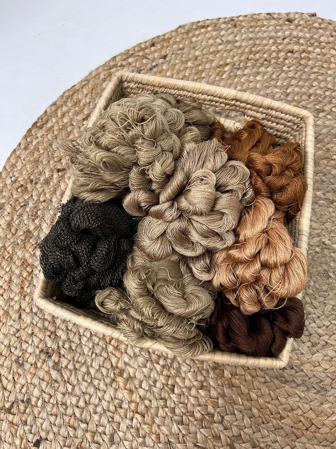 Brown Yarn Bundle, Premium Acrylic Yarns, Lace Yarn Hanks, Yarn for ...