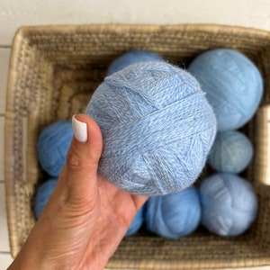 Light Blue Yarn Lot, Destash Yarn Box, Blue Wool and Cotton Yarn Bundle ...
