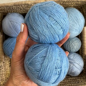 Light Blue Yarn Lot, Destash Yarn Box, Blue Wool and Cotton Yarn Bundle ...