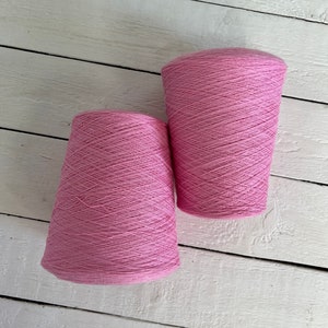Pink Cotton Yarn on Cone, Light Pink Color Yarn, Lace Weight Cotton ...
