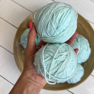 Destash Yarn Bundle, Assorted Mint Yarn Box for Crafts, Light Mint ...