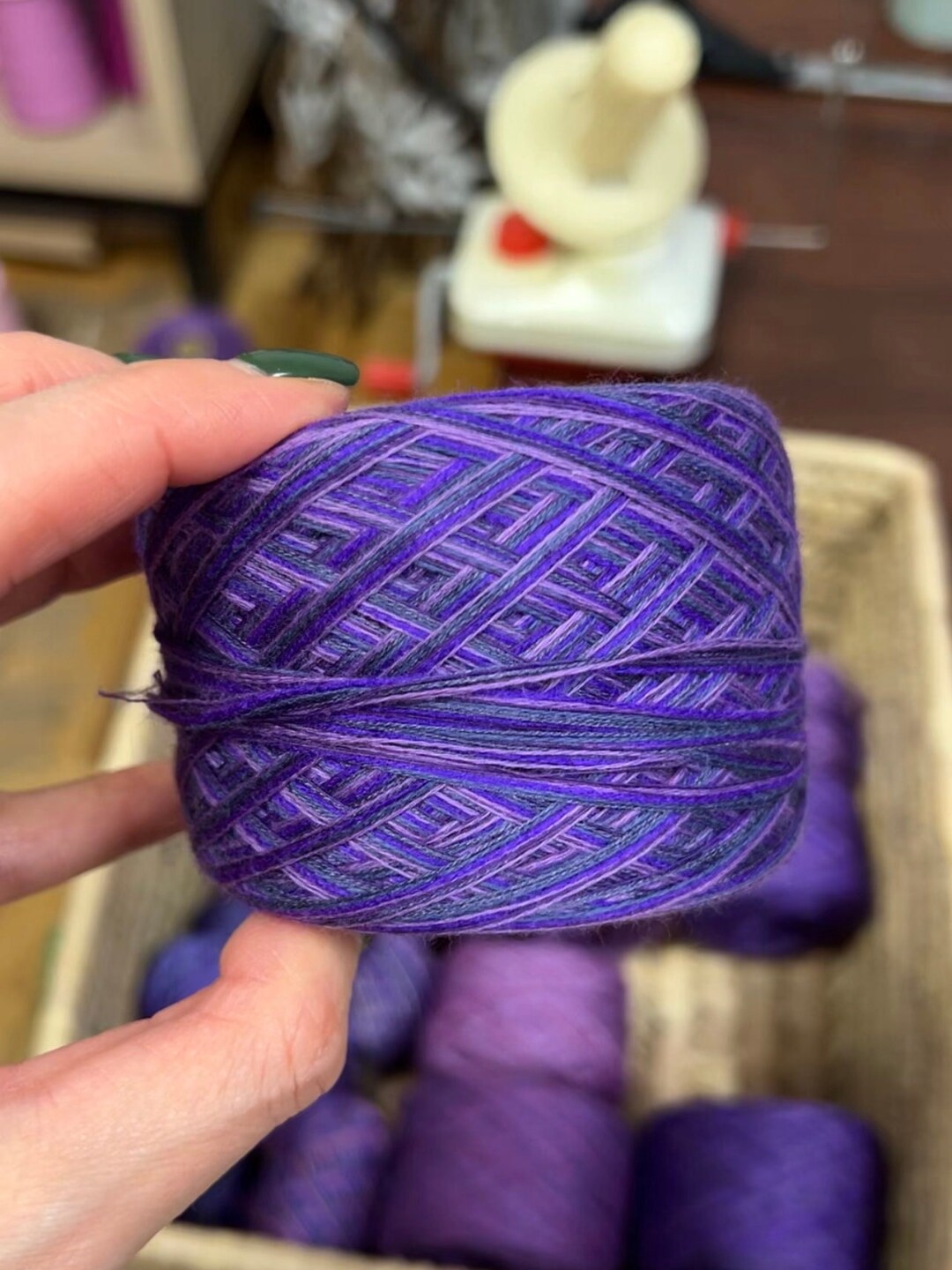 Purple Yarn Cakes, Assorted Lot of Purple Cotton Yarn, Random Size Yarn ...