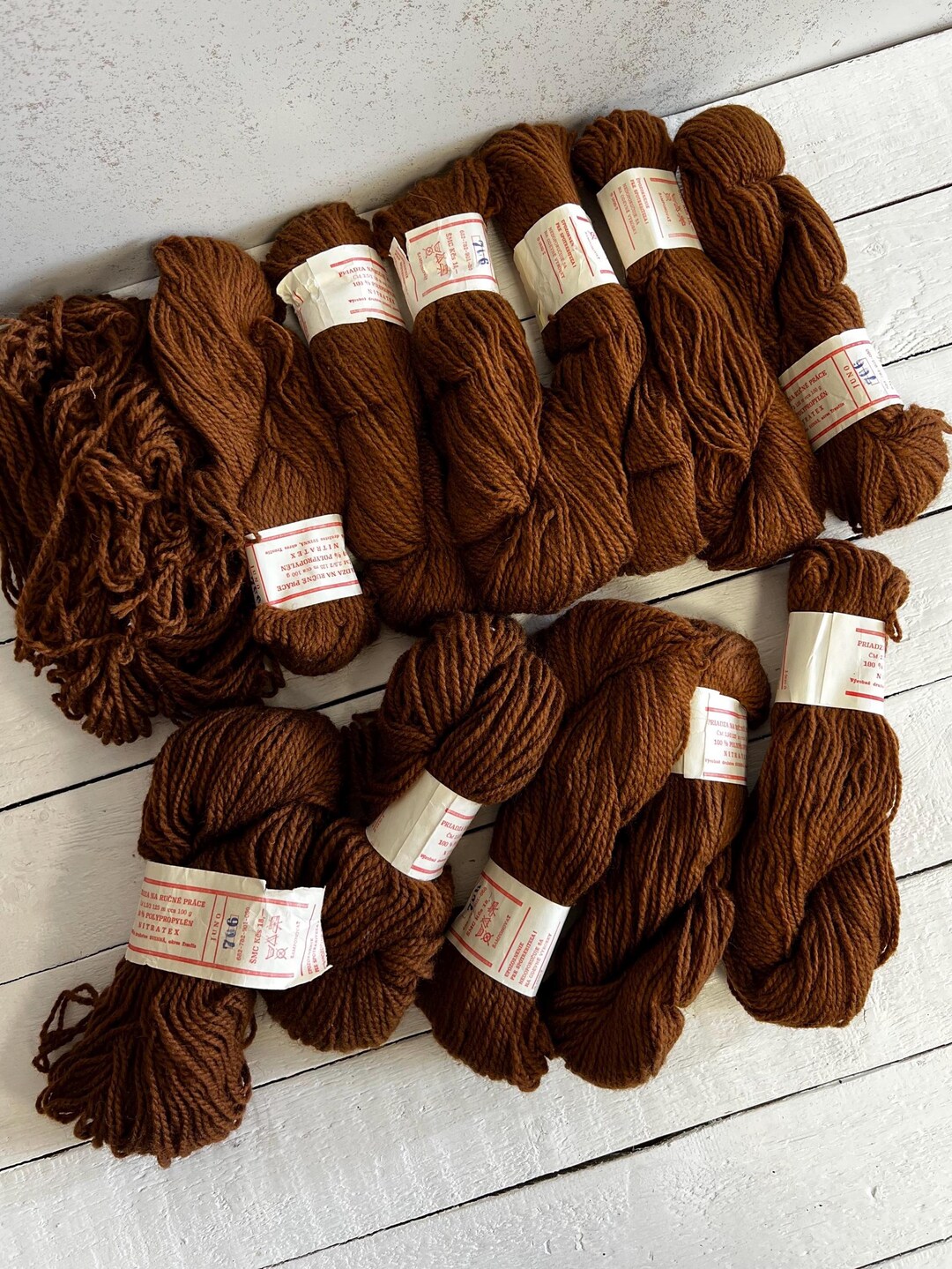 Vintage Brown Yarn, Bundle 1225g, Polypropylene Yarn for Rugs, Bags ...