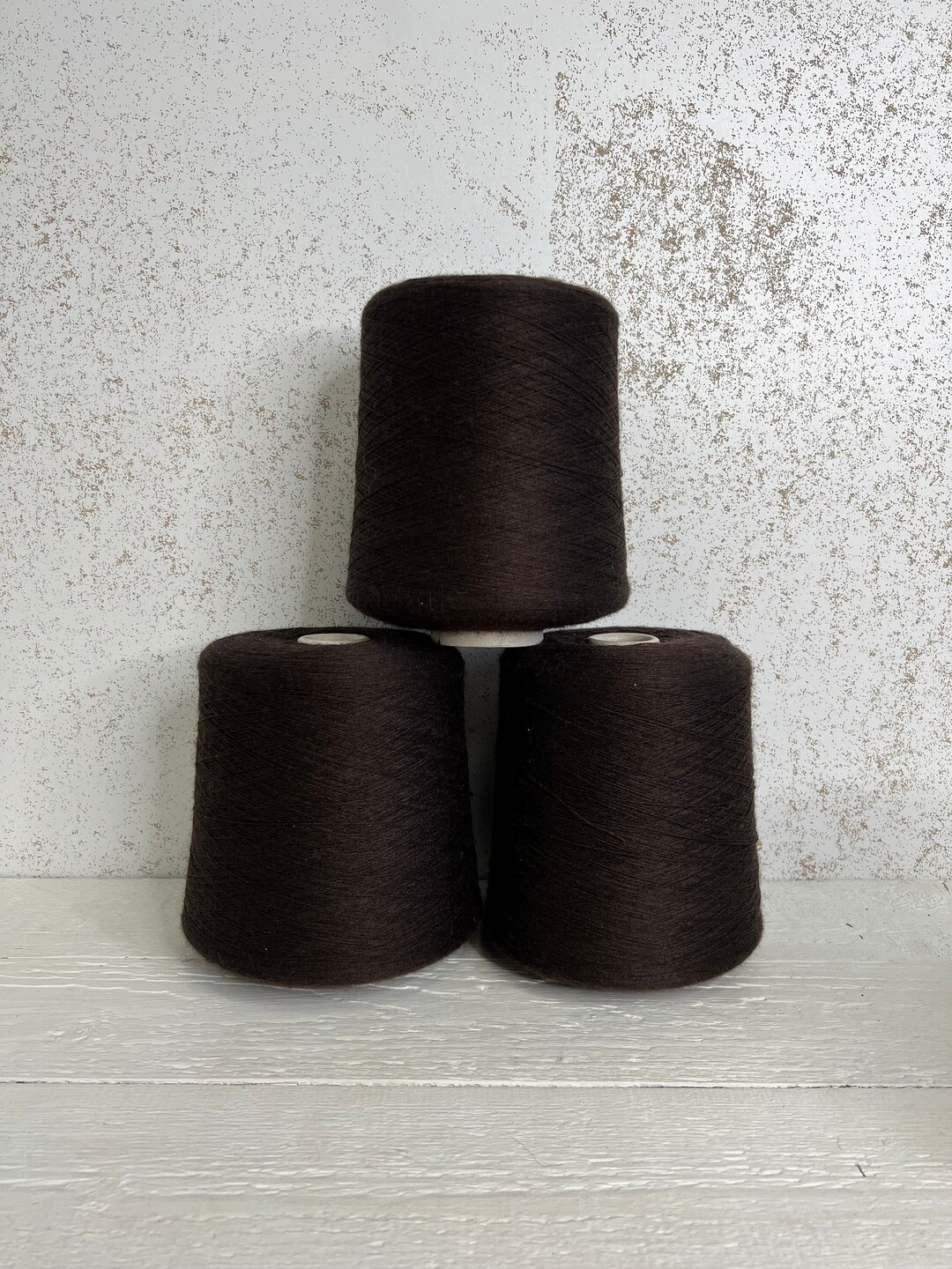 Brown Wool Yarn on Cone, Dark Chocolate Yarn, Lace Weight Wool Thread ...