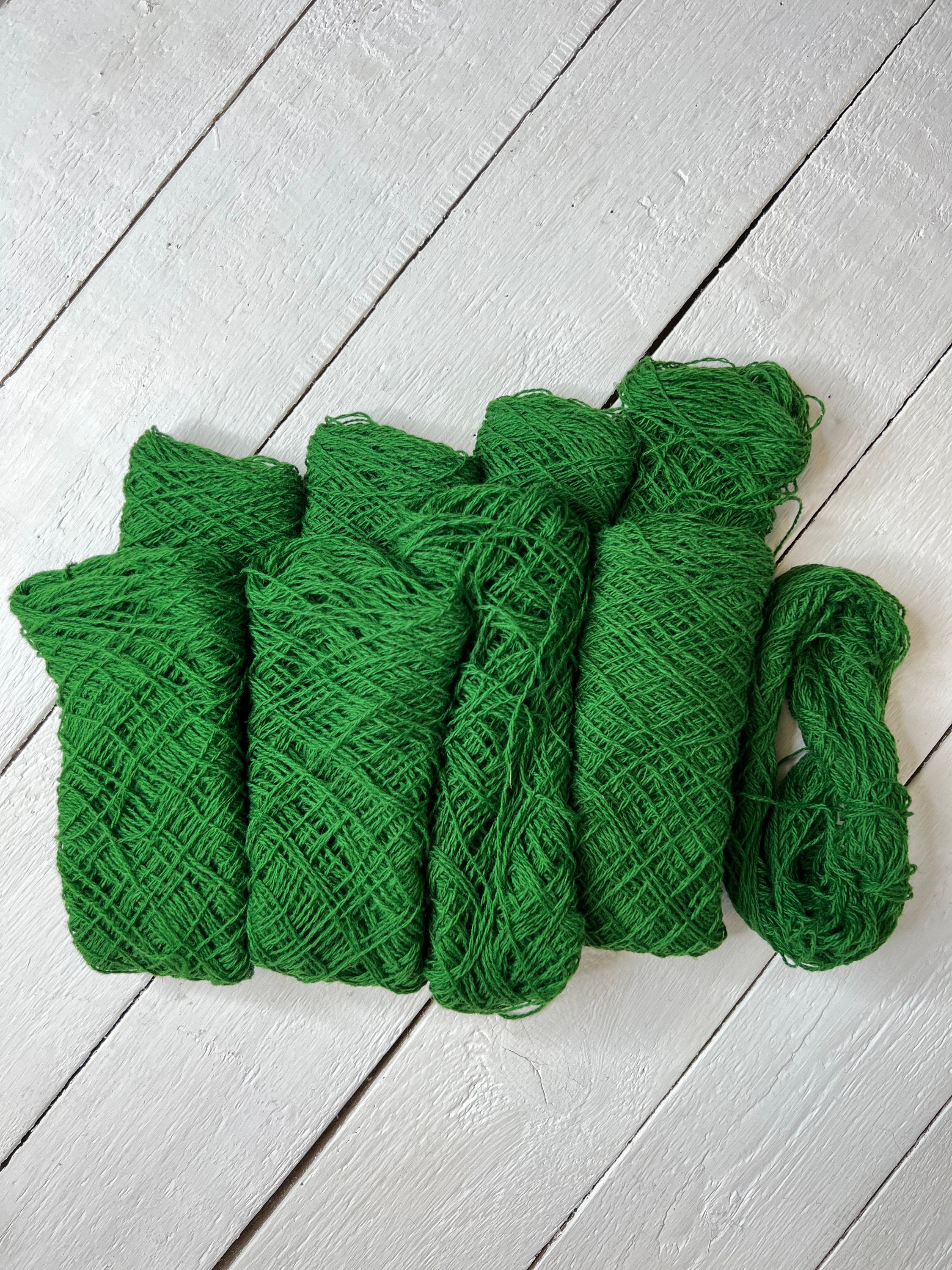 Bright Green Wool Lot, 100% Wool Yarn Skeins, DK Worsted Yarn Bundle ...