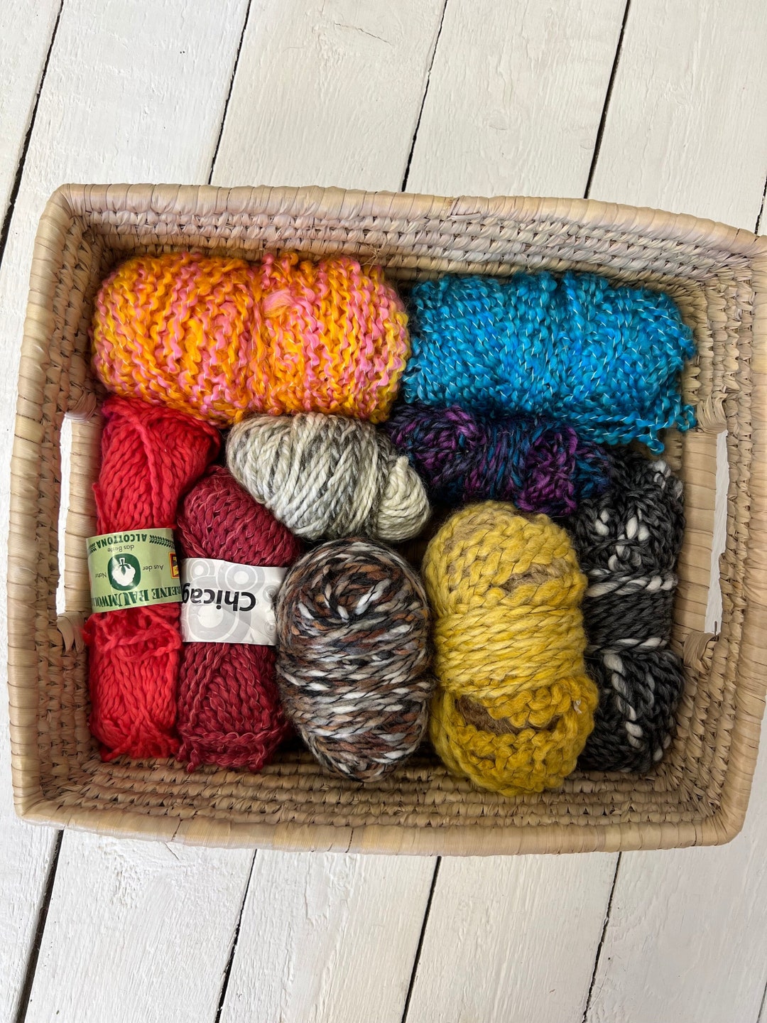 Assorted Yarn Mix Bundle, Colorful Yarn Box, Destash Yarn Lot for Scrap ...