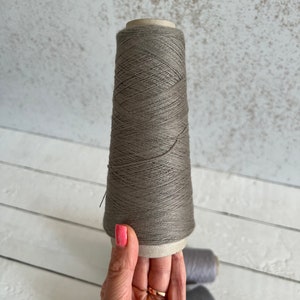 SET of 5 Yarn Cones, Cotton Yarn on Cone, Gray and Beige Thread for ...