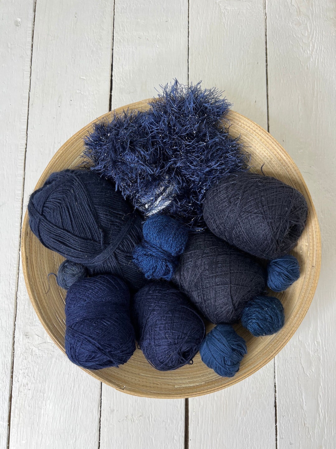 Assorted Blue Yarn Bundle, Dark Blue Yarn, Destash Yarn Lot Only 1 Set ...