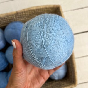 Light Blue Yarn Lot, Destash Yarn Box, Blue Wool and Cotton Yarn Bundle ...