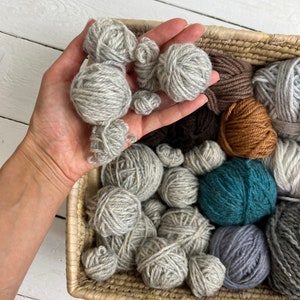 Wool Yarn Bundle, Assorted Grey and Brown Yarn Box for Crafts, Destash ...