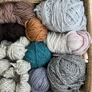 Wool Yarn Bundle, Assorted Grey and Brown Yarn Box for Crafts, Destash ...