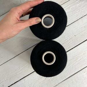 Black Wool Yarn on Cone, Black Knitting Yarn, Lace Weight Yarn Thread ...