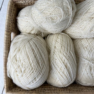 Natural Wool Bundle, White Undyed Yarn Lot, Wool Yarn for Dying, Yarn ...