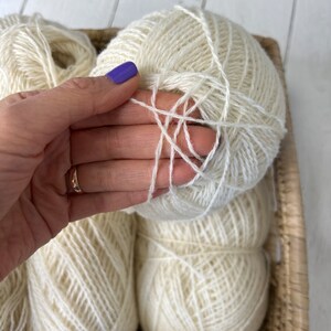 Natural Wool Bundle, White Undyed Yarn Lot, Wool Yarn for Dying, Yarn ...
