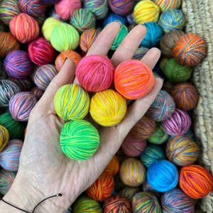 Handmade Mini Yarn Balls, Multicolor Cotton Yarn Pack, Variegated ...