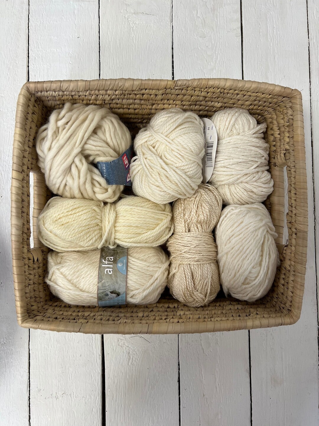 Off-white Yarn Bundle, Assorted Yarn Box for Crafts, Destash Yarn Lot ...