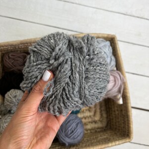 Wool Yarn Bundle, Assorted Grey and Brown Yarn Box for Crafts, Destash ...