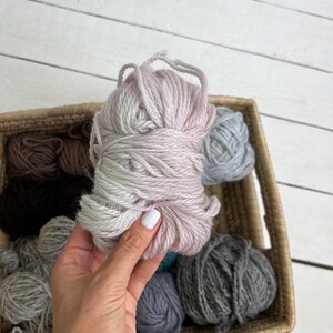 Wool Yarn Bundle, Assorted Grey and Brown Yarn Box for Crafts, Destash ...