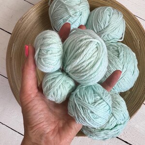 Destash Yarn Bundle, Assorted Mint Yarn Box for Crafts, Light Mint ...