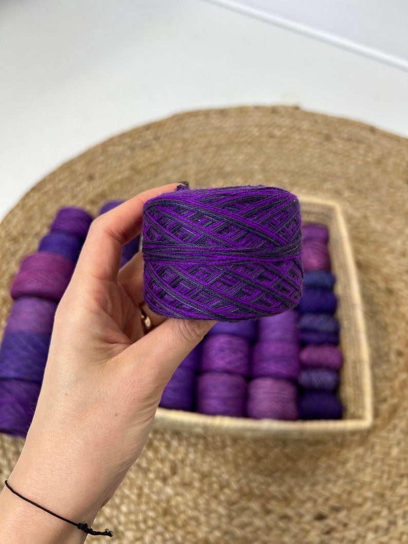 Handmade Purple Yarn Cakes, Assorted Lot of Purple Cotton Yarn, Random ...