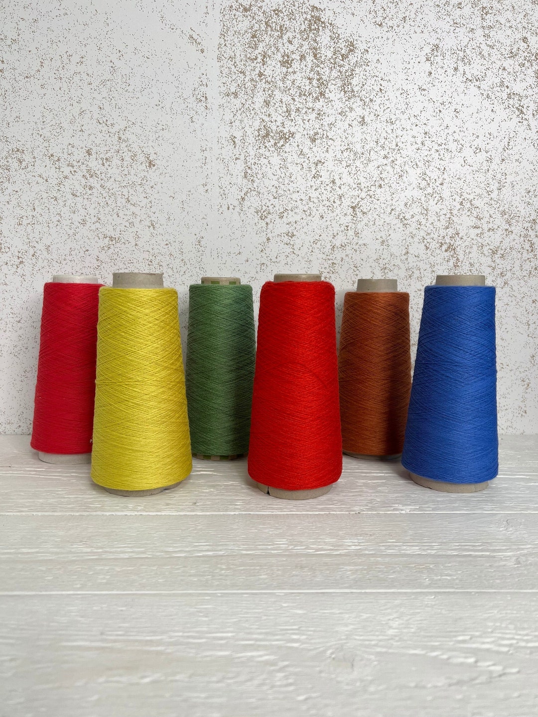 Yarn on Cones, SET of 6 Yarn Cones, Cotton Yarn Thread, Lace Yarn, Yarn ...