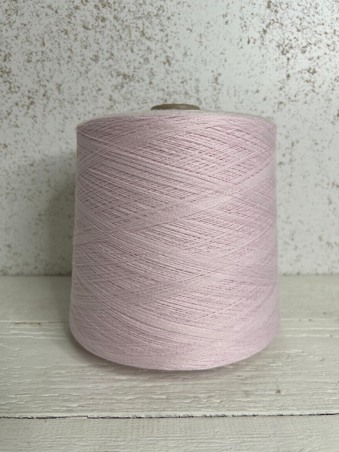 Pink Cotton Yarn on Cone, Light Pink Knitting Yarn, Lace Weight Yarn ...