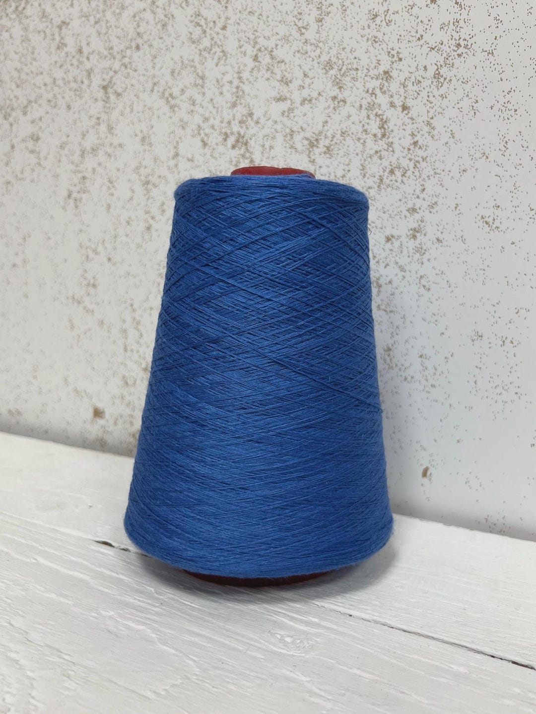Linen Yarn Cone, Blue Yarn for Crocheting, Royal Blue Knitting Yarn for ...