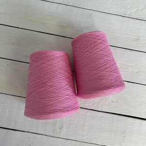 Pink Cotton Yarn on Cone, Light Pink Color Yarn, Lace Weight Cotton ...
