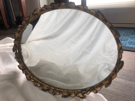 Antique Apollo Oval Brass and Glass Fancy Decorative … - Gem