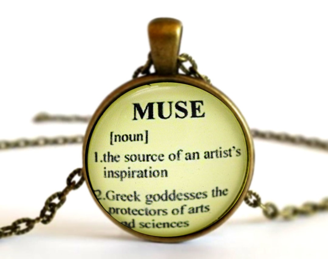 Letter MUSE Definition Vintage Cabochon Bronze Glass Chain - Etsy