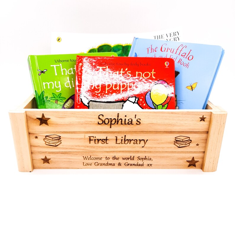 Story Book Crate Personalised My First Library Book Box. | Etsy