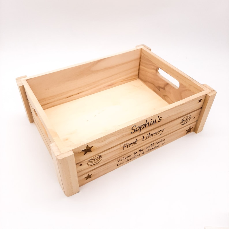 Story Book Crate Personalised My First Library Book Box. | Etsy