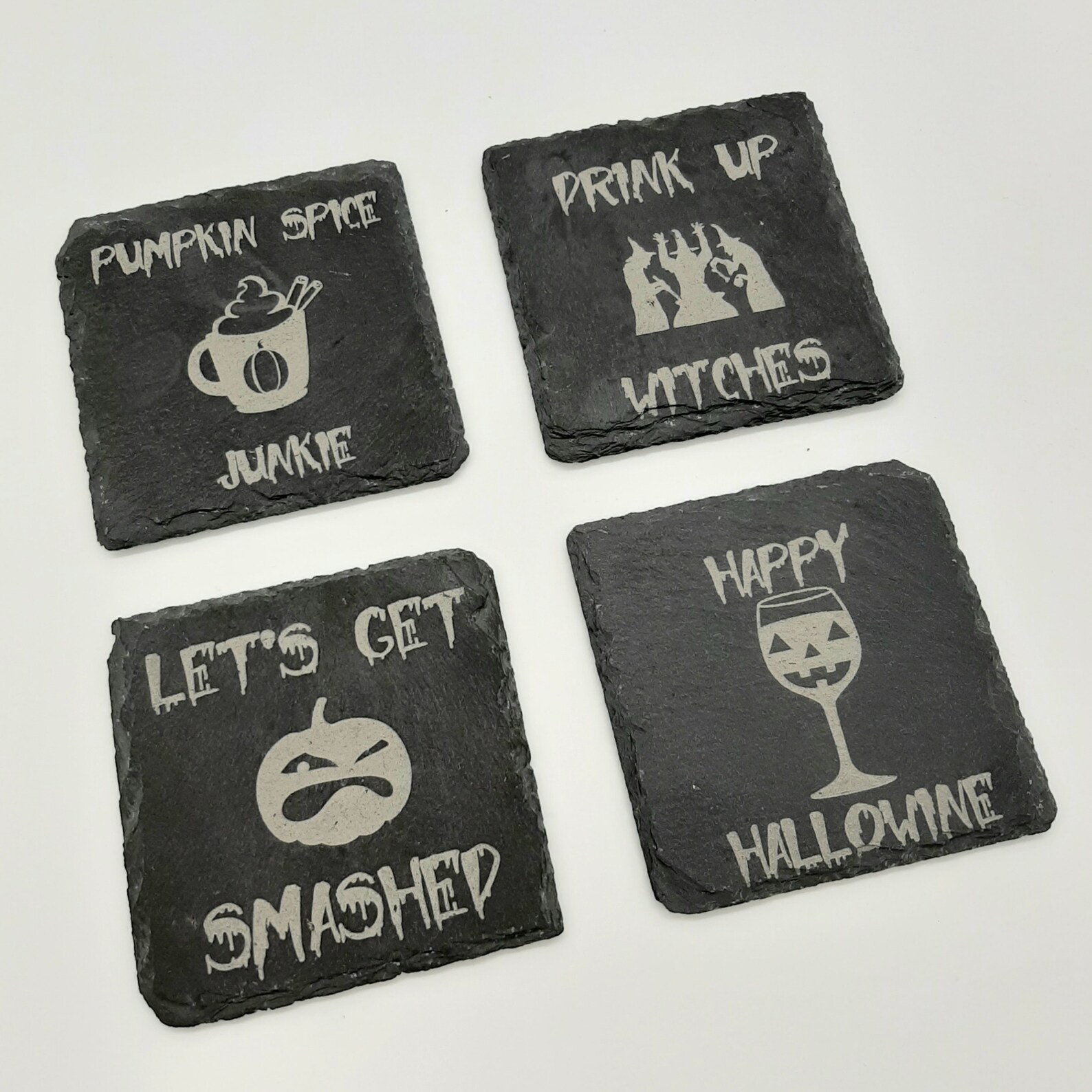 Halloween spooky gift slate coasters. A perfect spooky | Etsy