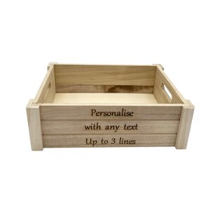 Personalised Wooden Hamper Crate, Engraved With Any Wording. Create ...