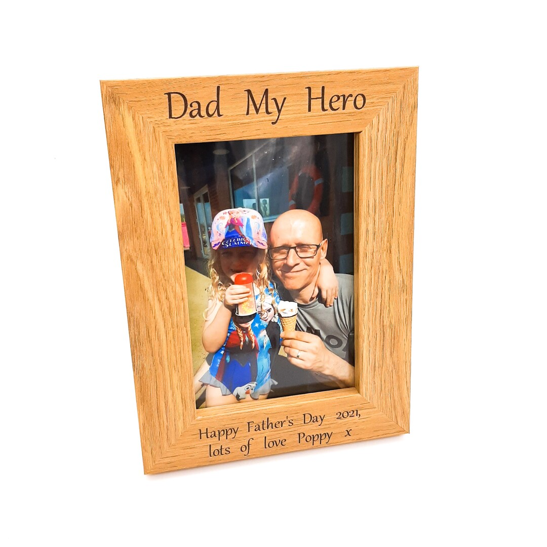 Personalised Dad My Hero Picture Frame. Father's Day Photo Frame With ...