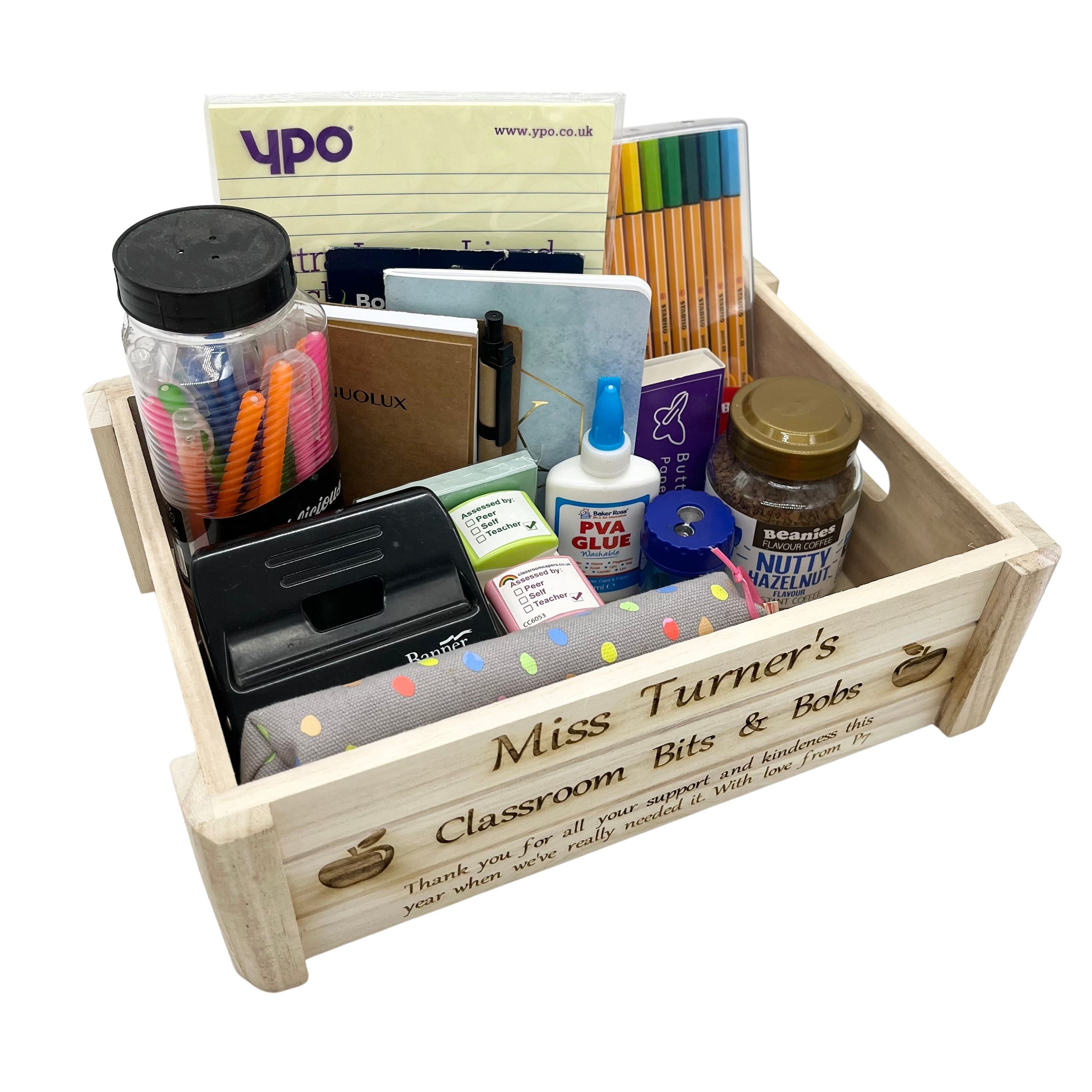 Personalised Teacher Gift Classroom Storage Crate With Apple - Etsy UK