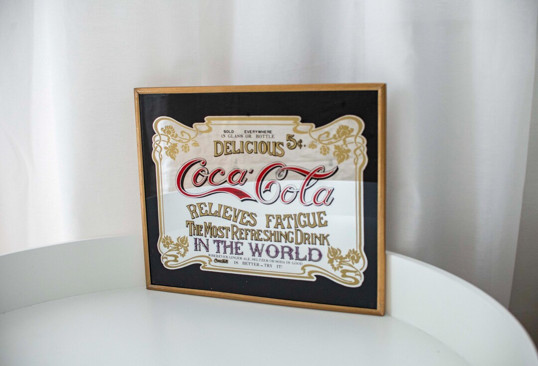 Vintage Coca Cola Mirror, Advertising Mirror, Antique cola-cola ...