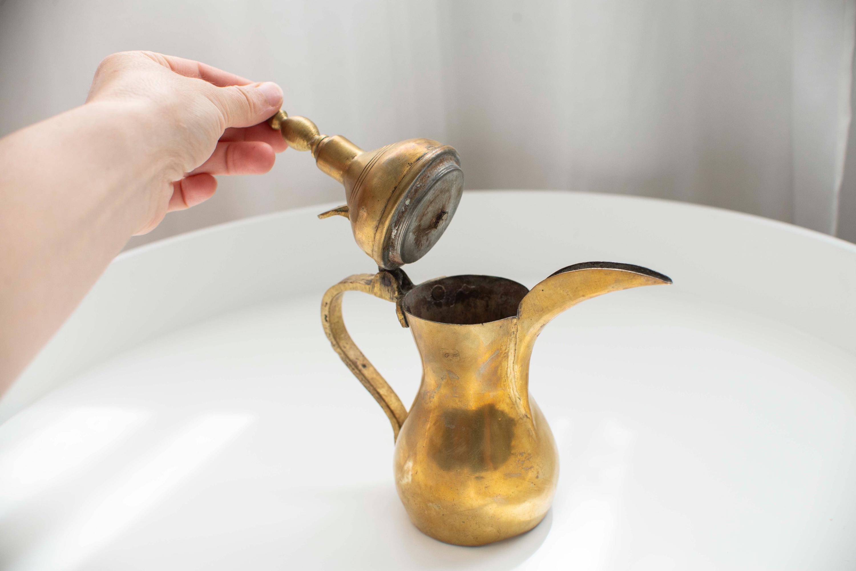 Vintage Brass Islamic Bedouin Dallah Coffee Pot Pitcher, Antique ...