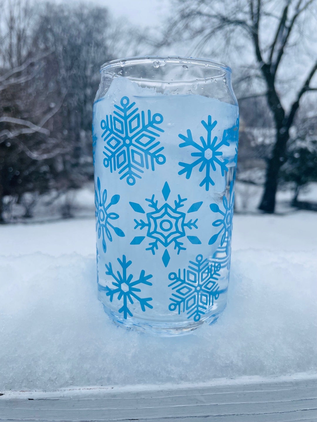 Color Changing Snowflake Glass: 16 Oz Cold Cup - Etsy