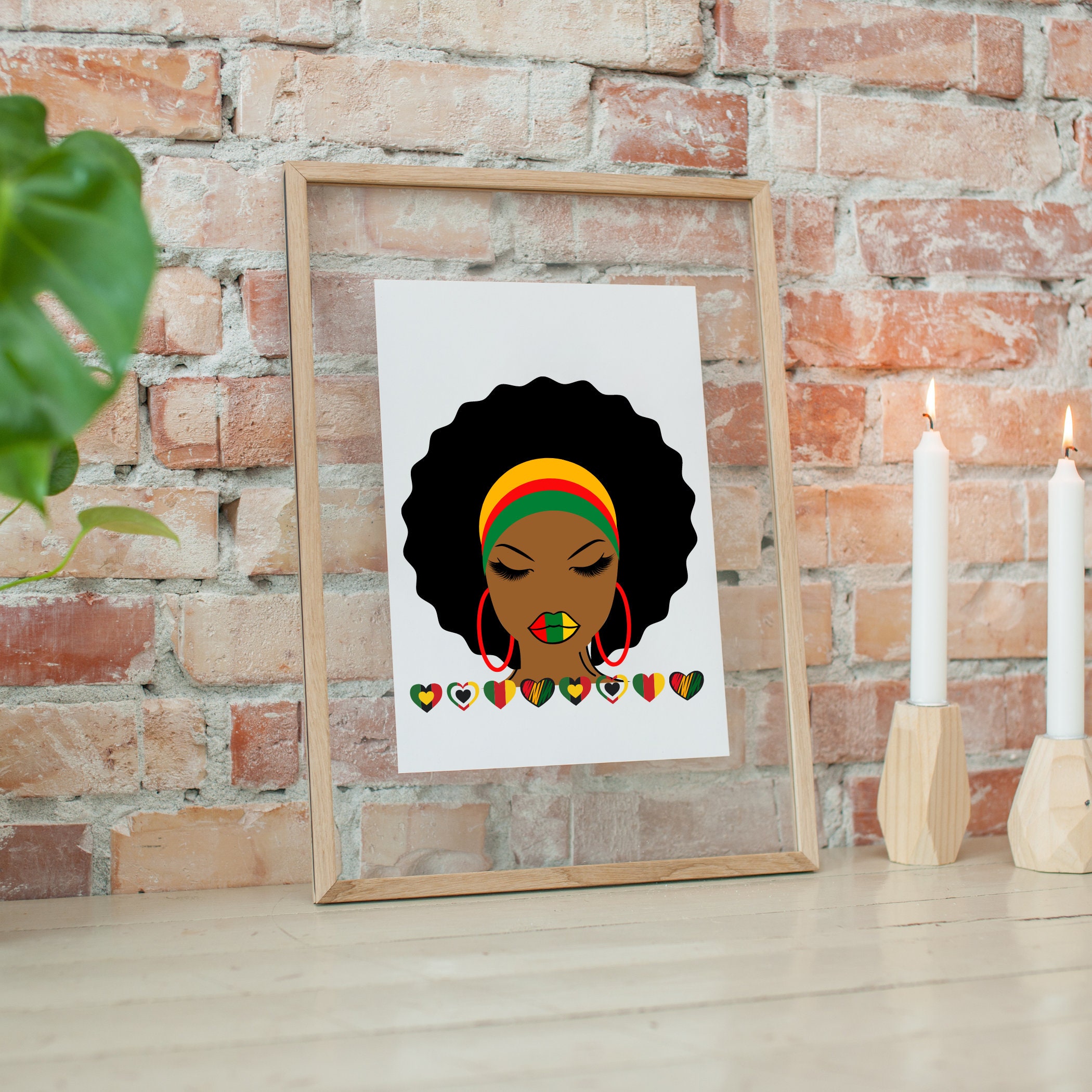 Black Woman Art, African American Printable Art, Black Girl Afro Art ...
